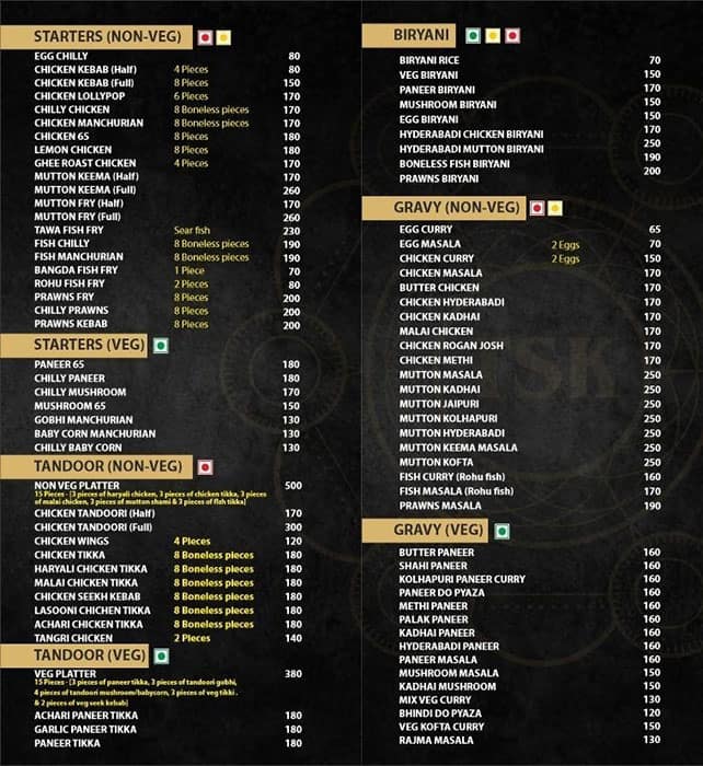 Menu of TSK - The Sacred Kitchen, Whitefield, Bangalore