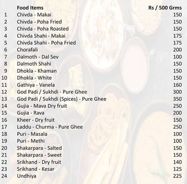 Menu of Taste Of Gujarat, Viman Nagar, Pune