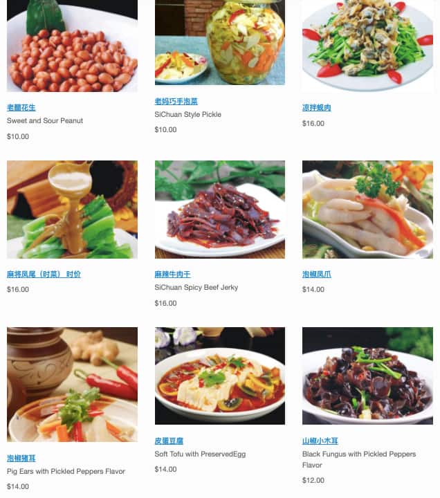 Menu at Wang Jia Wei restaurant, Auckland