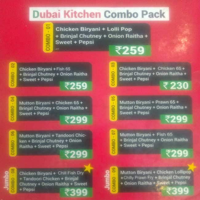 Menu at Dubai Kitchen, Chennai