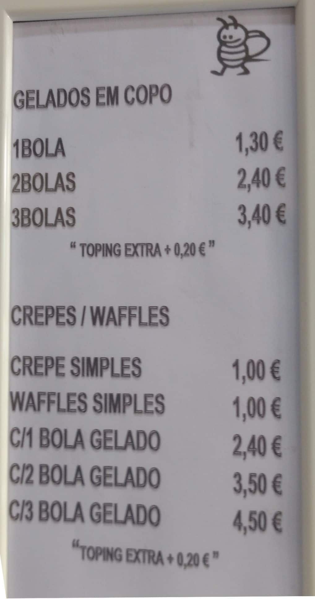 Menu at Pastelaria D'Mel cafe, Amadora