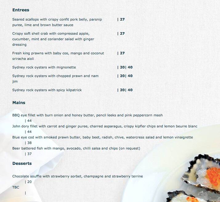 Menu at Summer Salt Restaurant, Cronulla, 66 Mitchell Rd