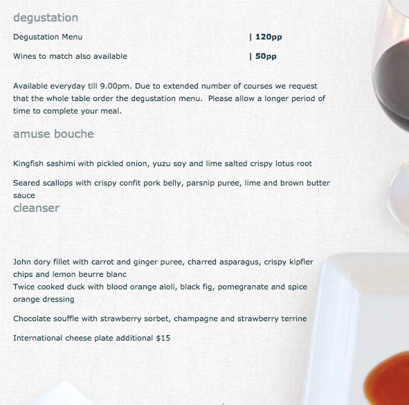 Menu at Summer Salt Restaurant, Cronulla, 66 Mitchell Rd