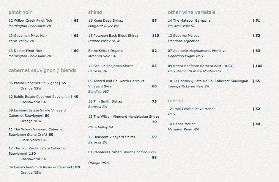 Menu at Summer Salt Restaurant, Cronulla, 66 Mitchell Rd
