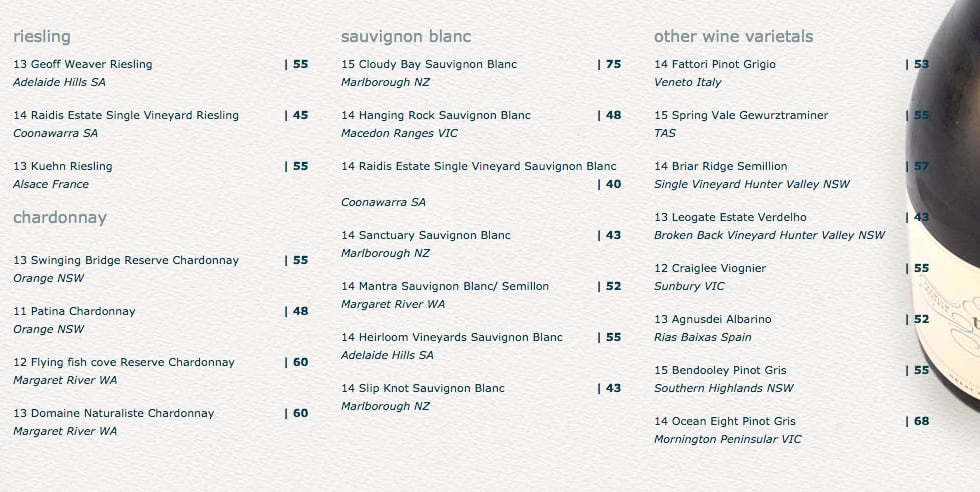 Menu at Summer Salt Restaurant, Cronulla, 66 Mitchell Rd
