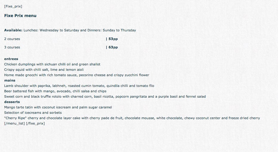 Menu at Summer Salt Restaurant, Cronulla, 66 Mitchell Rd