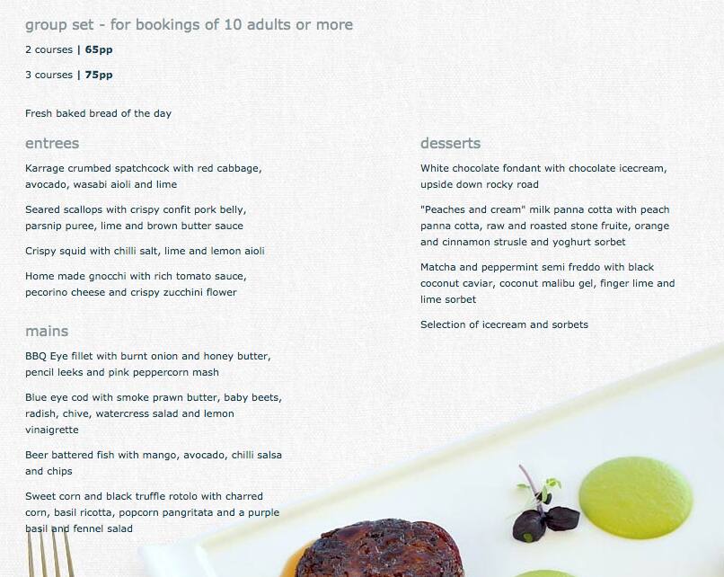 Menu at Summer Salt Restaurant, Cronulla, 66 Mitchell Rd