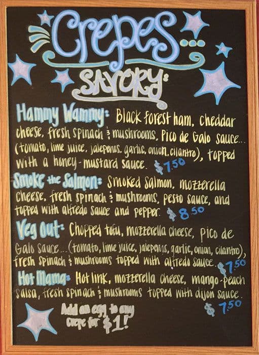 Menu at Pearls Tea & Coffee cafe, Seattle