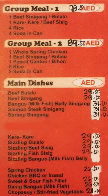 Menu at Bait Panaderia Restaurant, Ajman