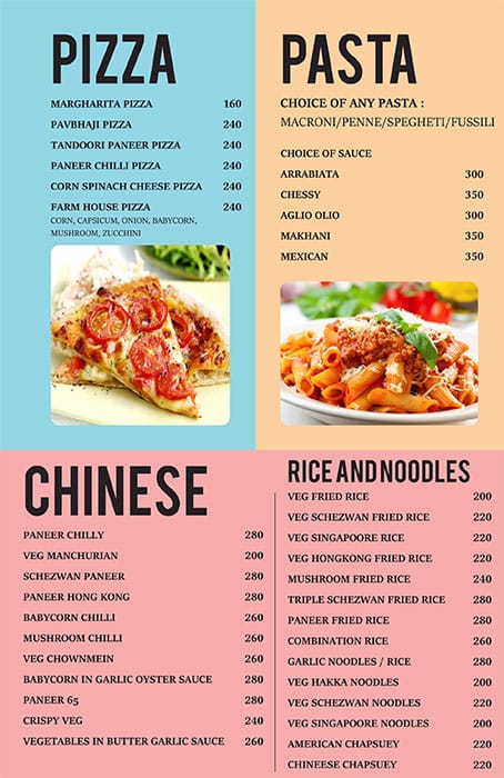 Menu at Khau Galli, Mumbai, B12