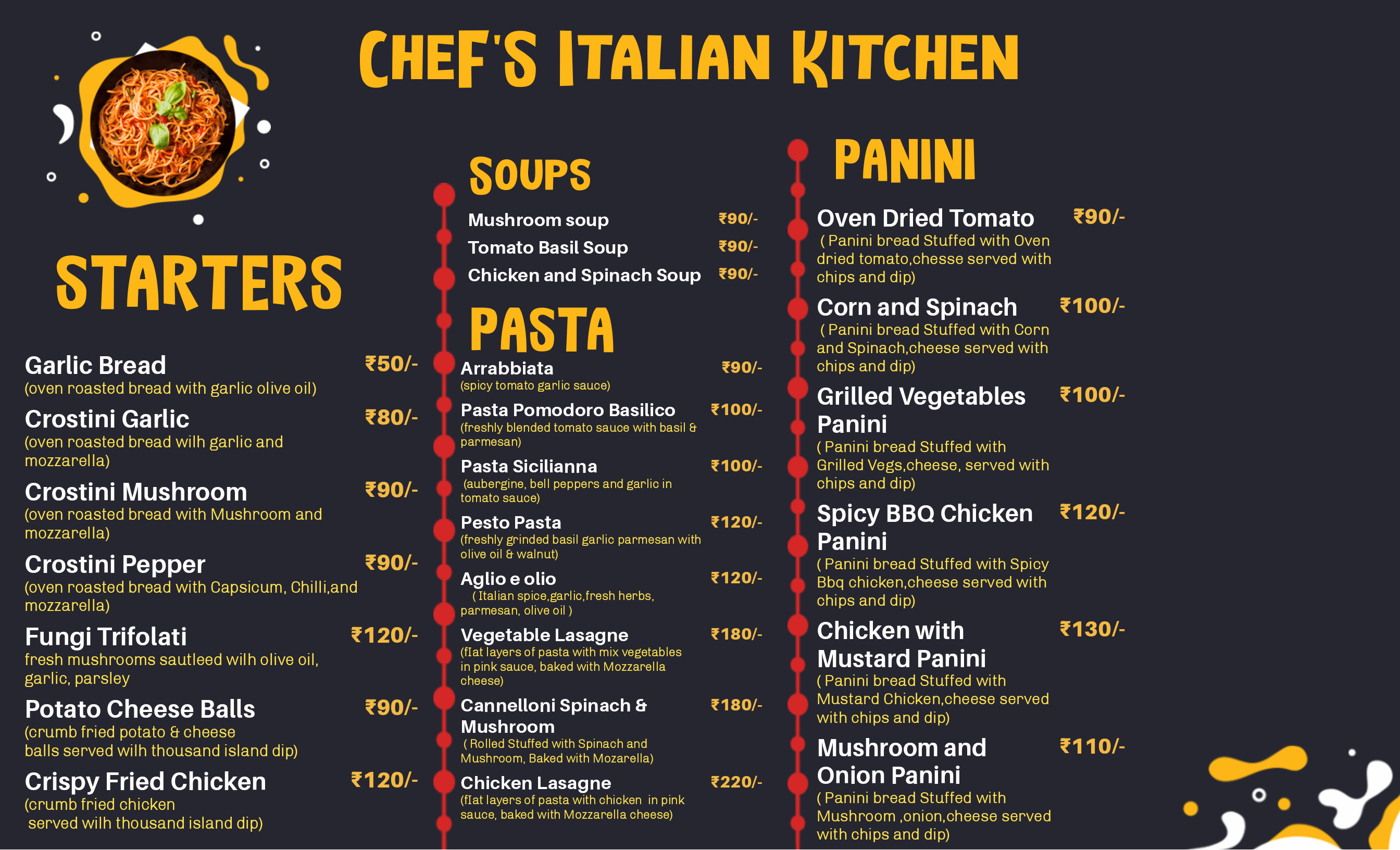Menu of Chefs Italian Kitchen, Chembur, Mumbai