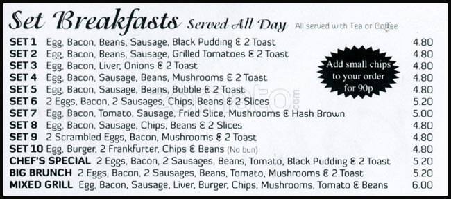 Menu at Koffi Pot cafe, Welling