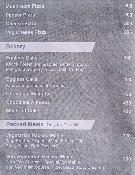 Menu at Executive Tamanna Hotel, Pune, Plot No. 7