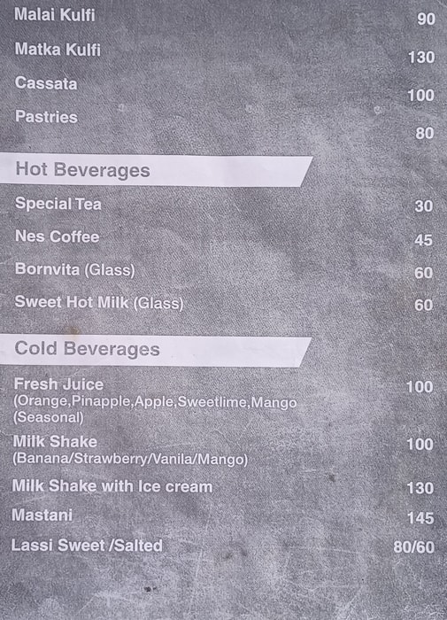 Menu at Executive Tamanna Hotel, Pune, Plot No. 7