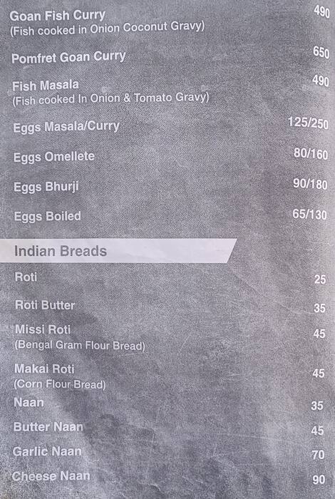 Menu at Executive Tamanna Hotel, Pune, Plot No. 7
