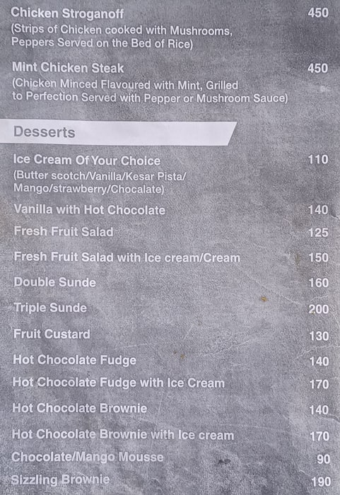 Menu at Executive Tamanna Hotel, Pune, Plot No. 7