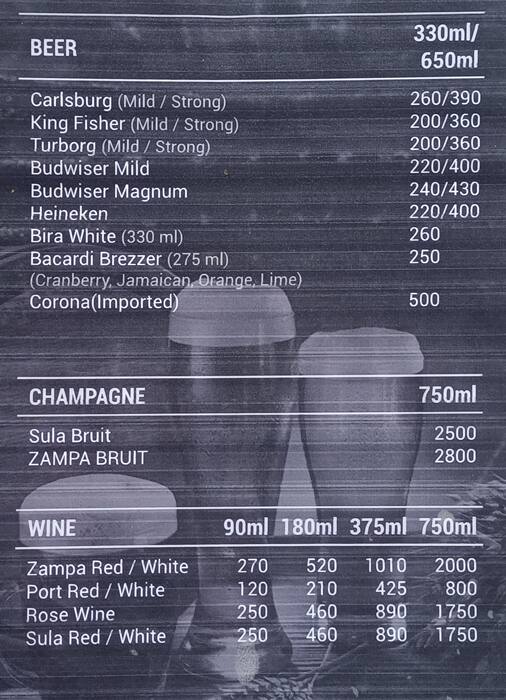 Menu at Executive Tamanna Hotel, Pune, Plot No. 7