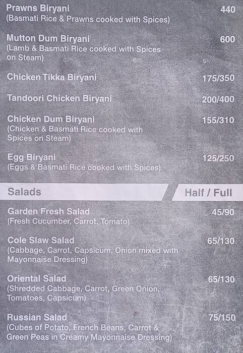 Menu at Executive Tamanna Hotel, Pune, Plot No. 7