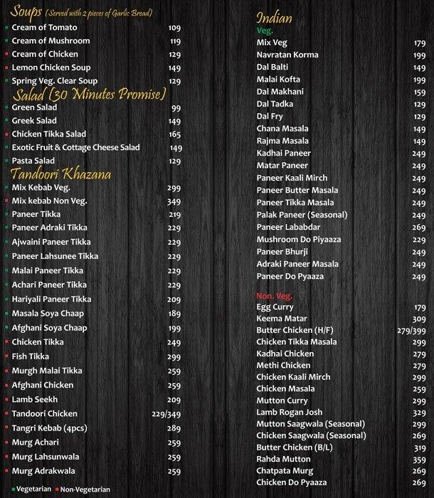 Menu at Dark Moon Kitchen, Chandigarh, Sector 8