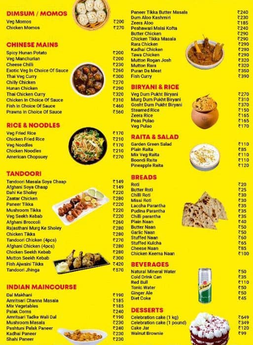 Menu at POSH Patiala, Patiala