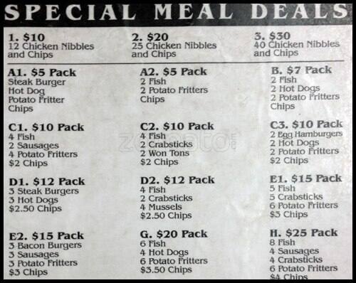 Menu at Wing Hing fast food, Hamilton
