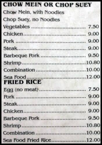 Menu at Wing Hing fast food, Hamilton