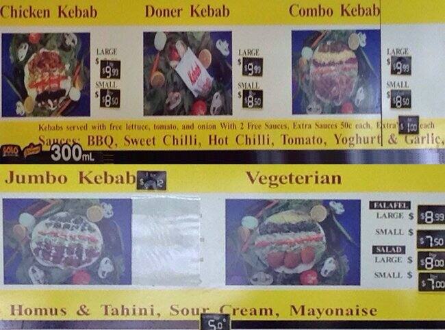 Menu at Laziz Kabab restaurant, Milton