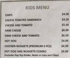 Menu at The Haystack Cafe, Wangara