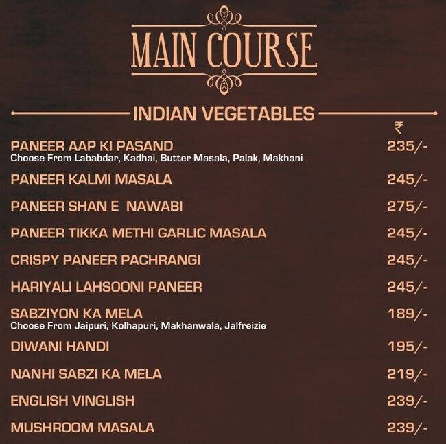 Menu at Sohi Restaurant and Banquets, Ahmedabad
