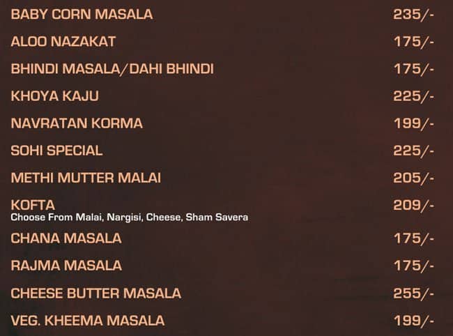 Menu at Sohi Restaurant and Banquets, Ahmedabad