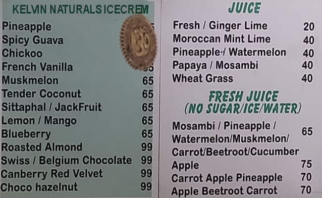 Menu at Kelvin Scale - Natural Ice Creams and Waffle, Bengaluru, 998/N