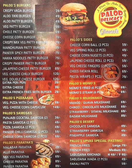 Menu of Palod Delicacy, Ghansoli, Navi Mumbai