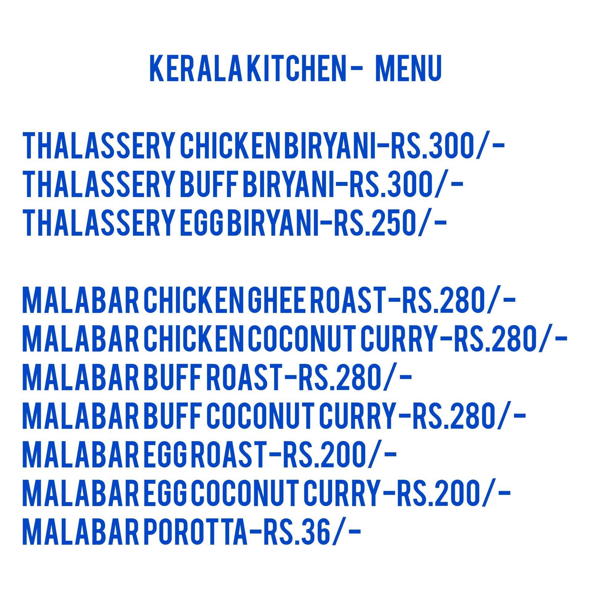 Menu of Kerala Kitchen, Mira Road, Mumbai