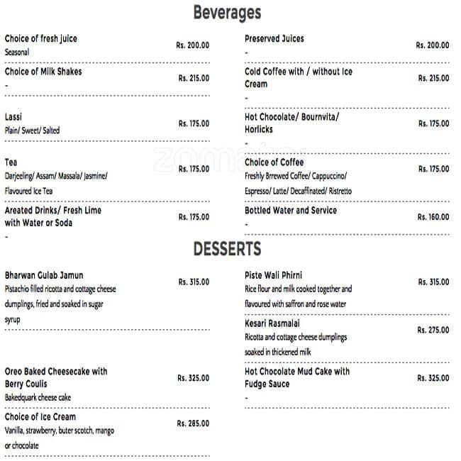 Menu at The Eatery, New Delhi, Four Points By Sheraton