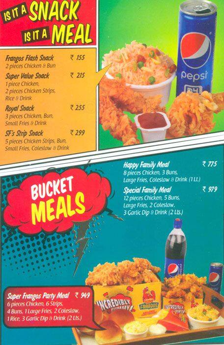 Menu at Super Frangos, Bambolim, Kerant