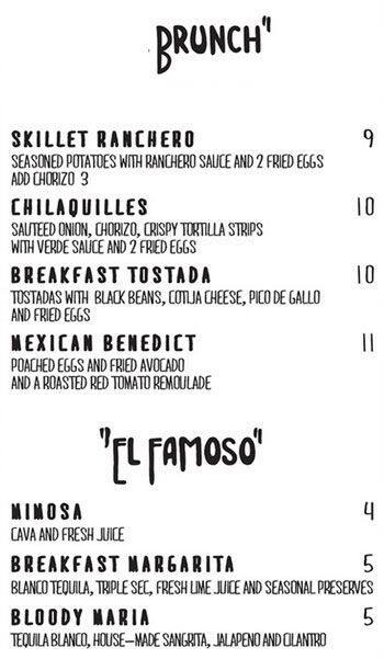 Menu at El Monumento pub & bar, Georgetown