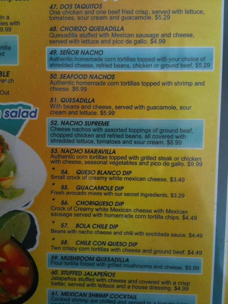 Menu at La Tolteca pub & bar, Bowmansville