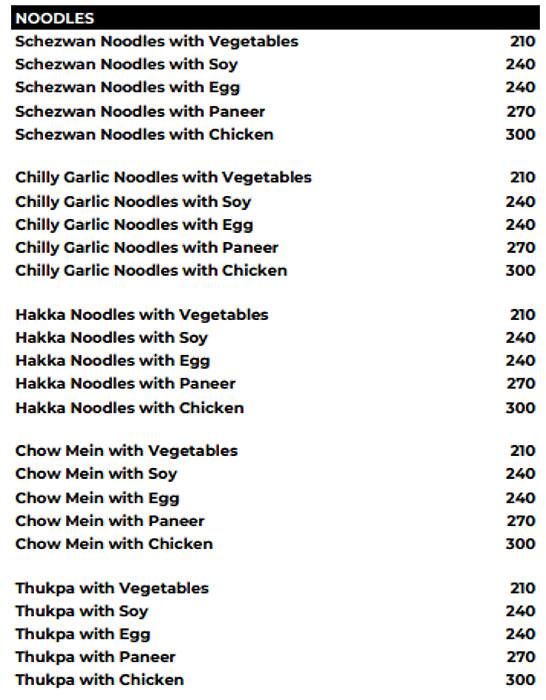 Menu of ChowNow, Sector 56, Gurgaon
