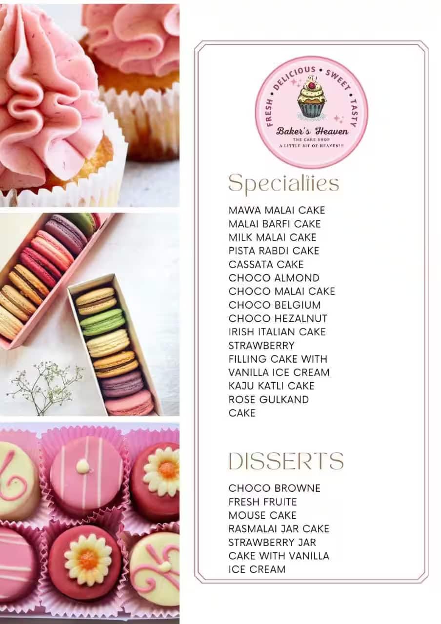 Menu of Bakers Heaven, Kondhwa, Pune