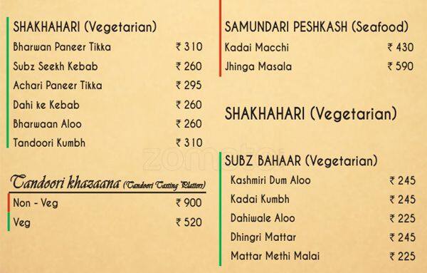 Menu at Bawarchi Restaurant, Gurugram, lOpp-IBIS Hotel/South Point Mall ...