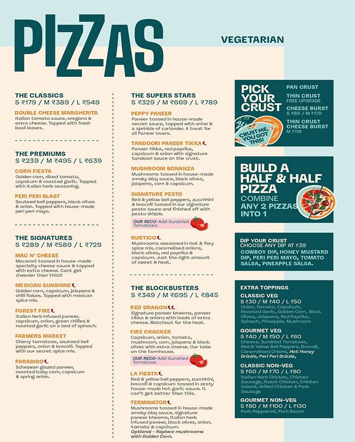 Menu of Little West Pizza, Kandivali West, Mumbai