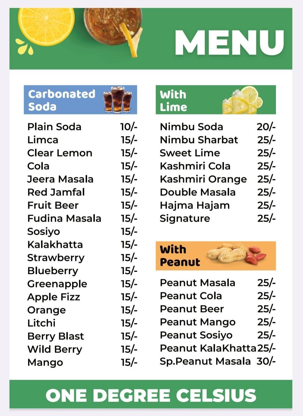 Menu of 1 DC Mocktail Cafe, Sarkhej, Ahmedabad