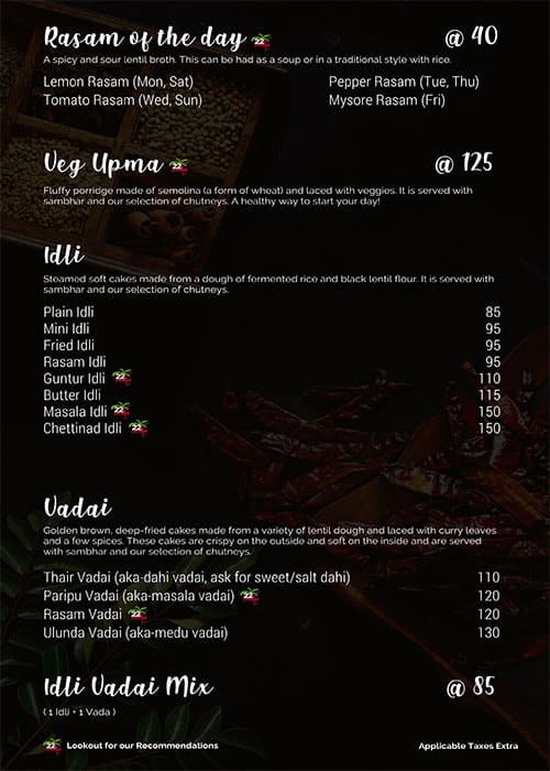 Menu of 22nd Parallel, Alkapuri, Vadodara