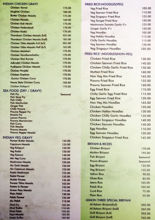 Menu at Real Lemon Tree, Mysuru, 2993/1, Adipampa Rd, next to Empire ...
