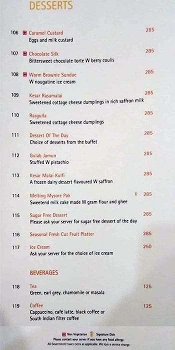 Menu at Citrus Cafe - Lemon Tree, Chennai