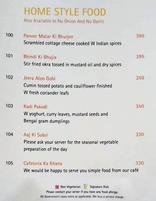 Menu of Citrus Cafe - Lemon Tree, Guindy, Chennai
