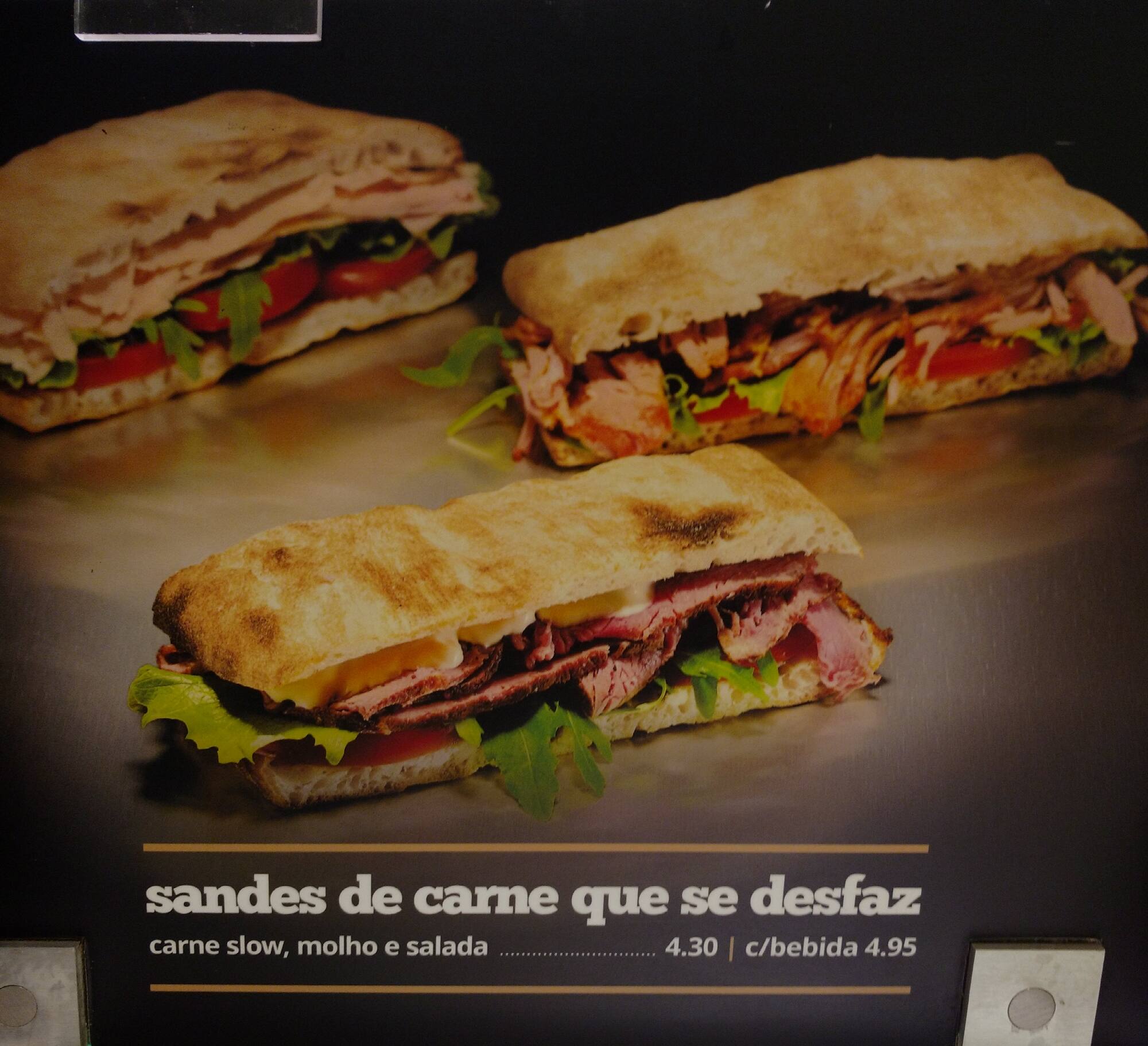 Menu at Café 3, Lisbon, Centro Comercial Amoreiras
