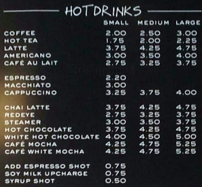 Menu at Dean & DeLuca cafe, Charlotte, Rea Rd