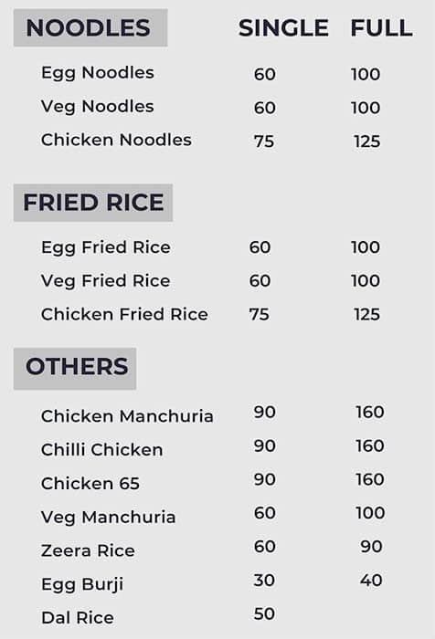 Menu of RIZQ House, Nadurgul, Hyderabad