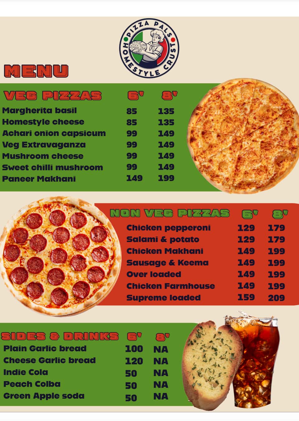 Menu of Pizza Pals, Koregaon Park, Pune